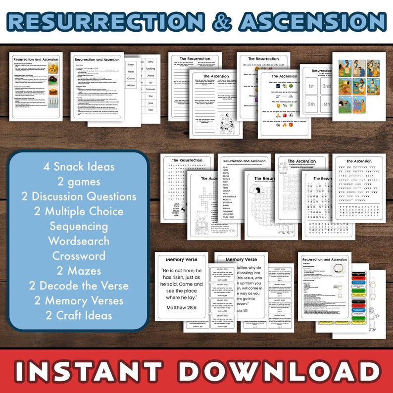 Resurrection of Jesus Ascension of Jesus Bible Story Lesson for ...