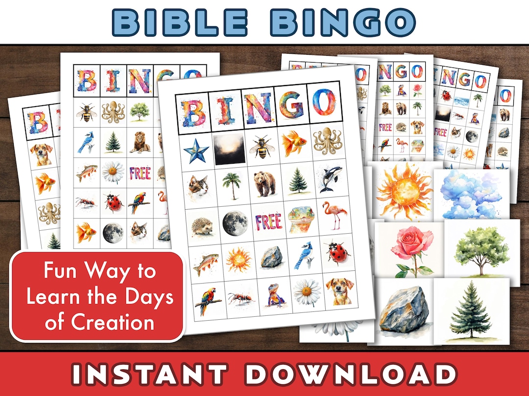 Days of Creation Bingo Game | Sunday School Bingo | Bible Class Bingo ...