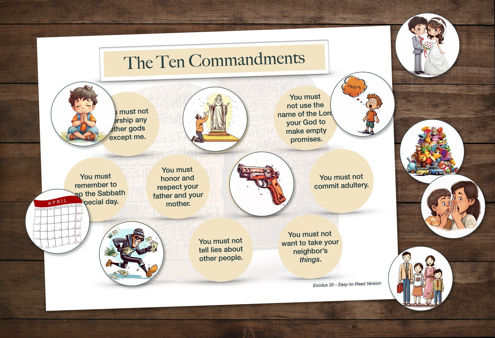 Ten Commandments Worksheet: Sunday School Bible Class (digital Download ...