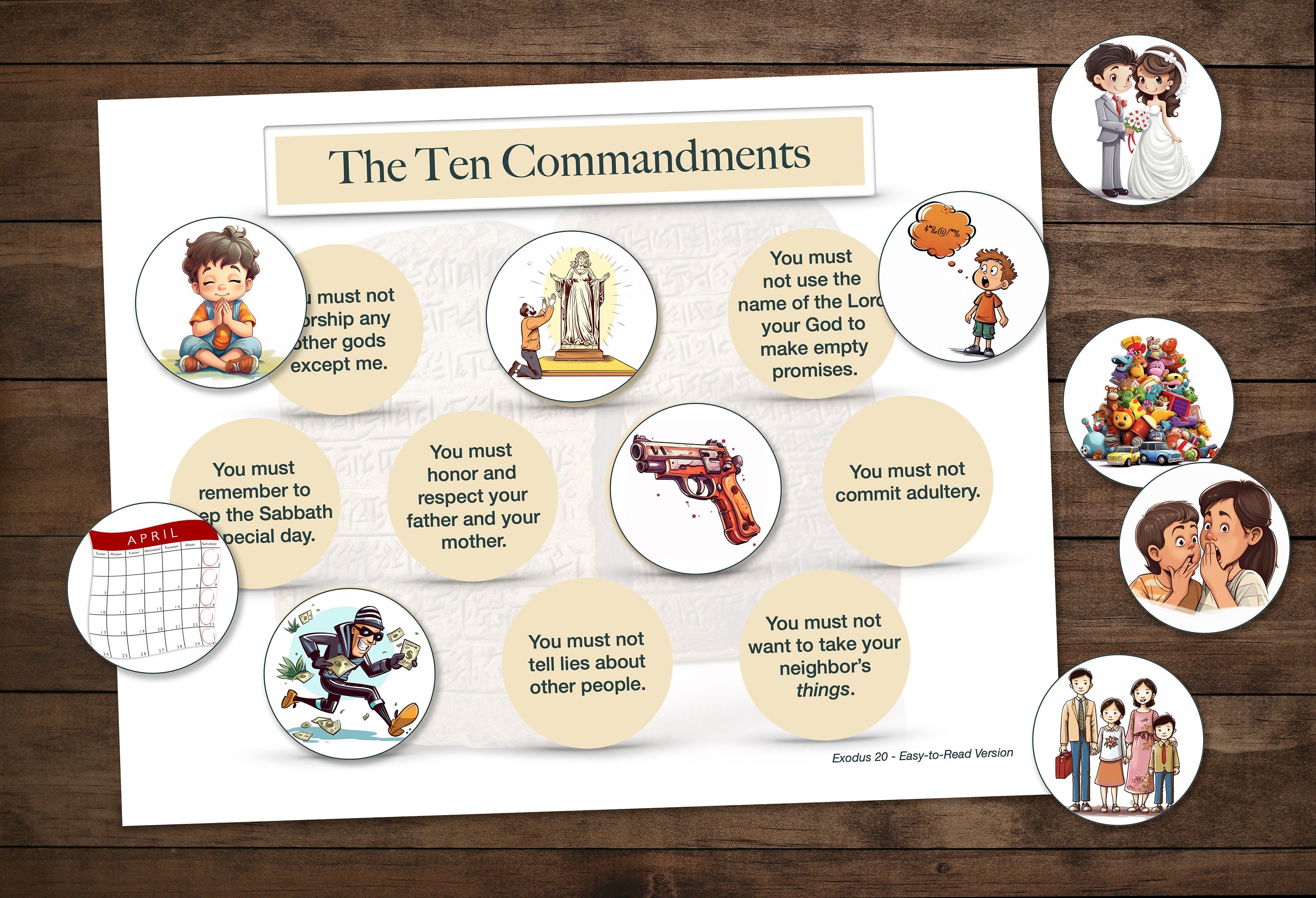 Ten Commandments Worksheet: Sunday School Bible Class (digital Download ...