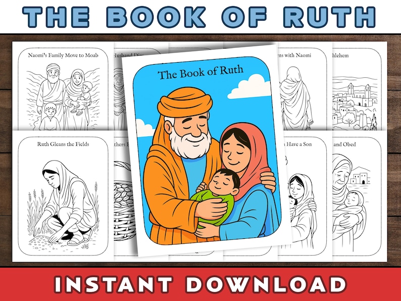 Book of Ruth Coloring Pages: Old Testament Story (digital Download) - Etsy