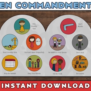 Ten Commandment Craft | Cut and Glue Foldable Craft | Sunday School ...