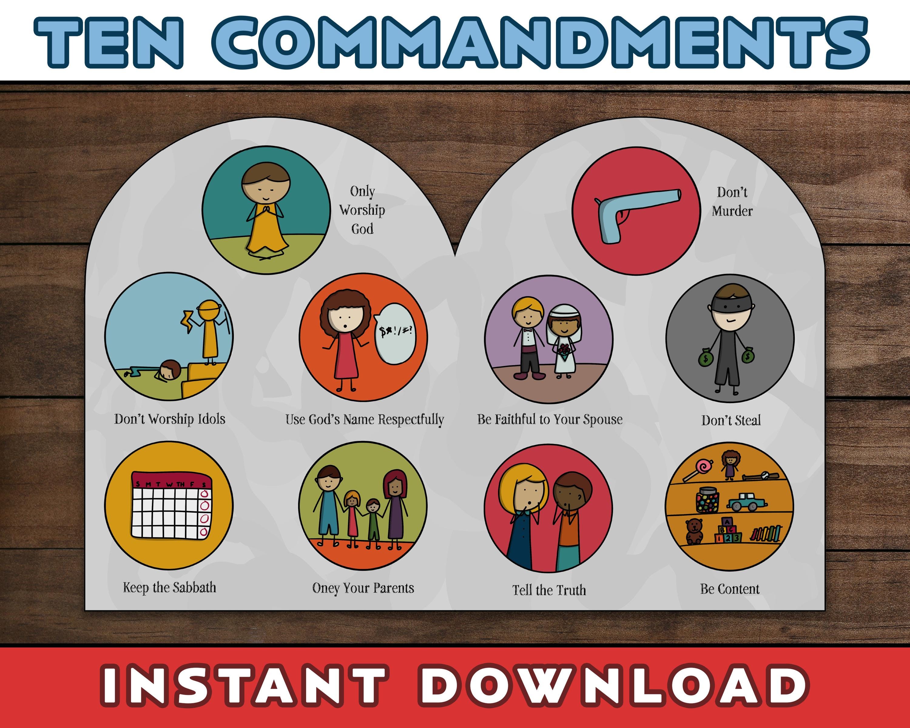 Ten Commandment Craft | Cut and Glue Foldable Craft | Sunday School ...