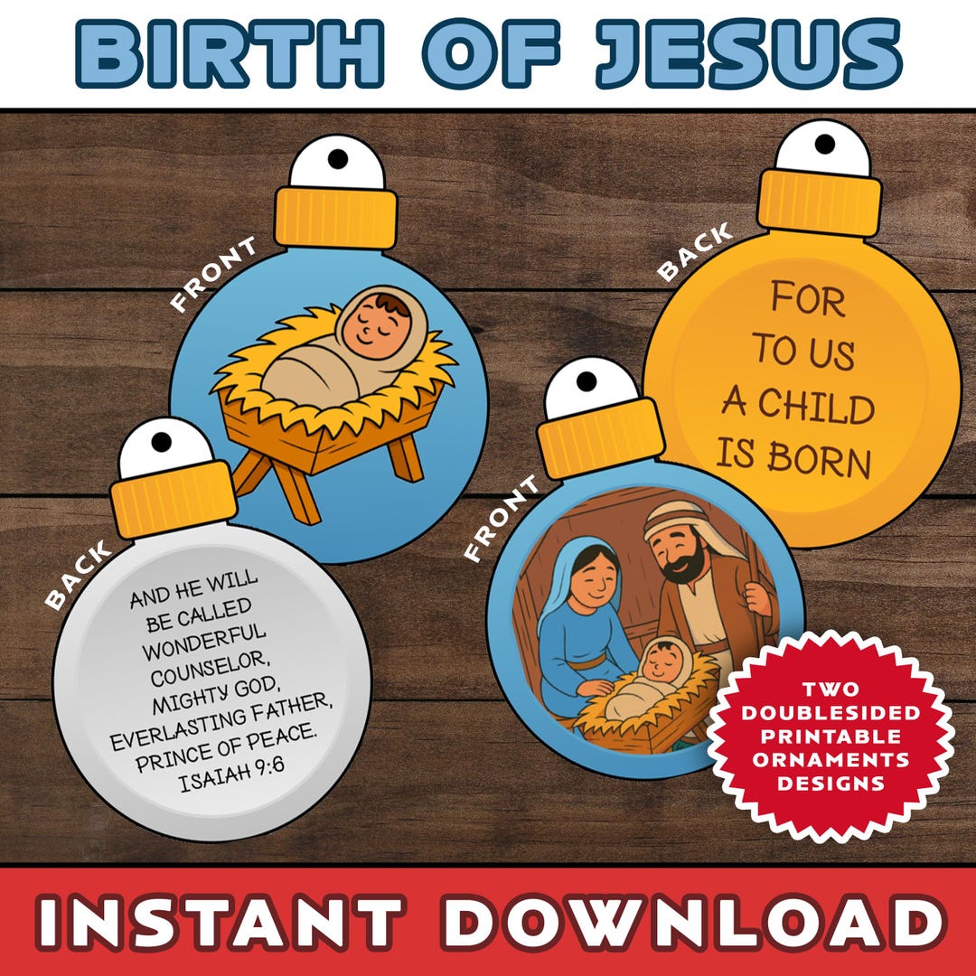 Printable Christmas Ornaments - Decorate for the Holidays With Jesus at ...