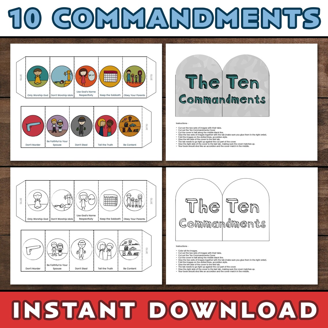 10 Commandment Craft for Sunday Bible Class Ten Commandments Exodus 20 ...