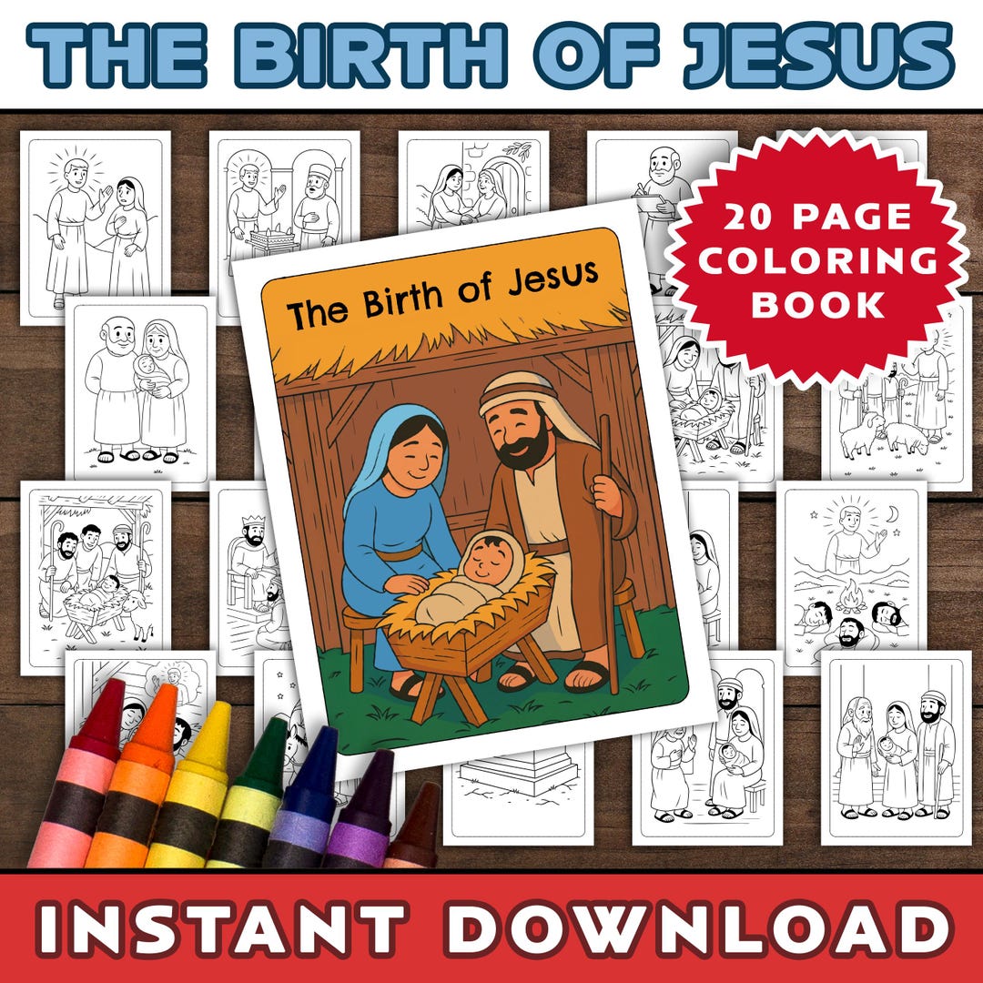 Nativity of Christ - Jesus is Born: 20 Page Coloring Book to Tell the ...