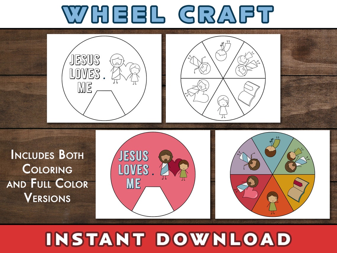 Jesus Loves Me Wheel Craft | Jesus Loves Me This I Know Song and Visual | Bible Class Craft ...