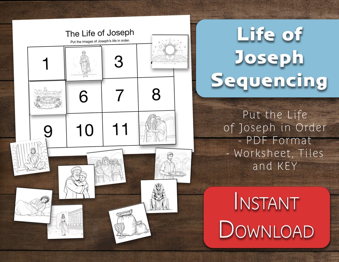 Life of Joseph Sequencing Game | Sunday School Bible Class Coloring ...