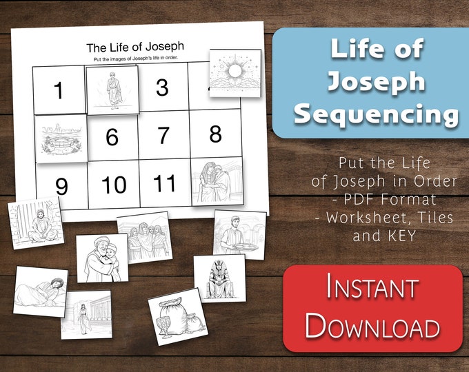 Life of Joseph Sequencing Game: Bible Class Activity (digital Download ...