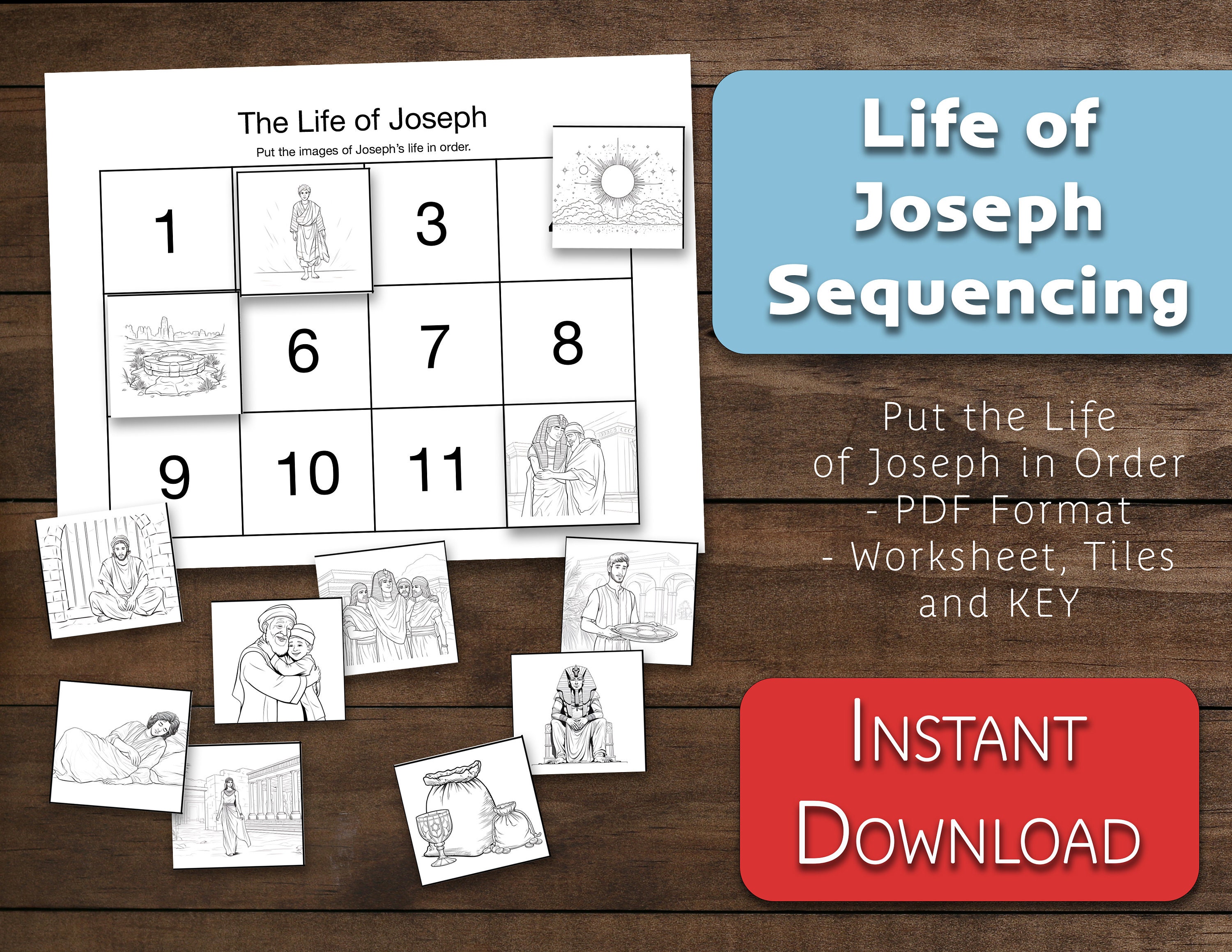 Life of Joseph Sequencing Game: Bible Class Activity (digital Download ...