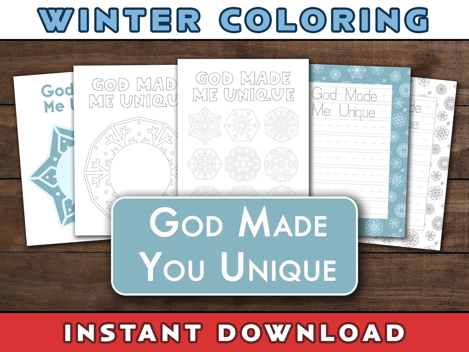 God Made Me Unique Craft: Coloring & Writing Activity (digital Download ...