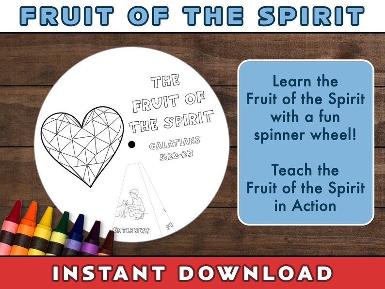 Fruit of the Spirit Coloring Wheel | Sunday School Bible Class ...