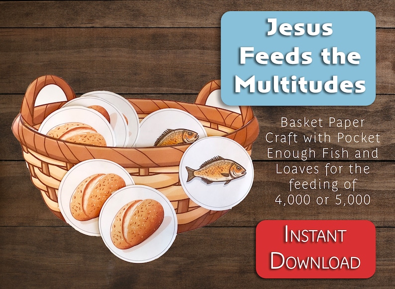 Jesus Feeds the Multitudes Loaves and Fishes Feeding of 5,000 Feeding ...