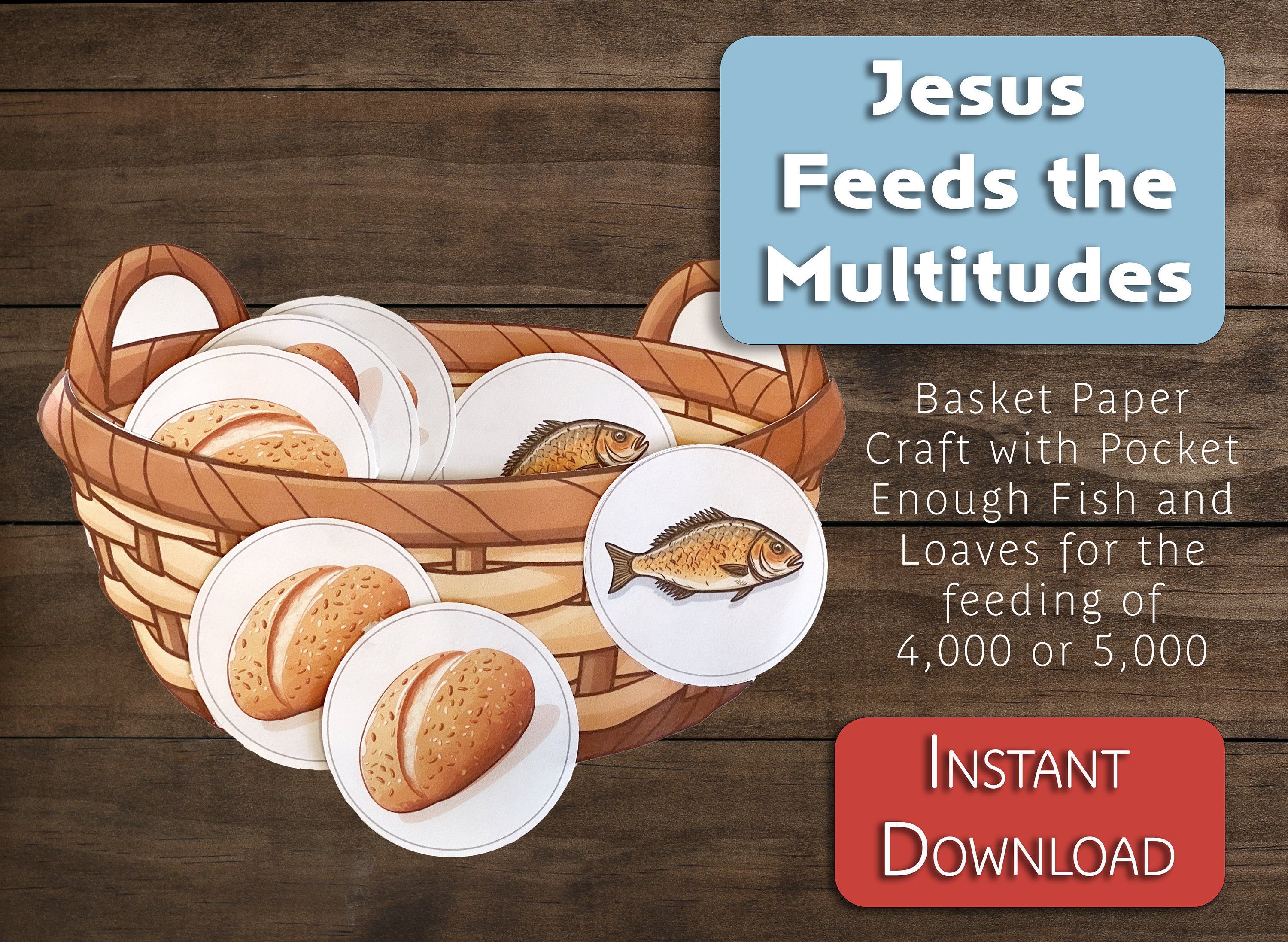 Jesus Feeds the Multitudes Loaves and Fishes Feeding of 5,000 Feeding ...