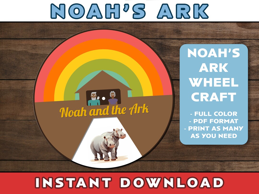 Noah's Ark Craft Spinner Wheel: Sunday School Bible Lesson (digital ...