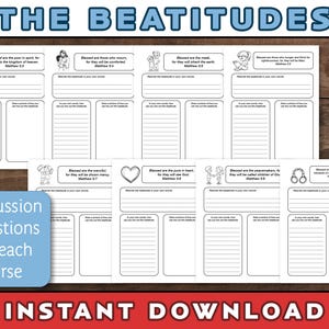 Beatitudes Worksheet & Activity Bundle: Bible Study (digital Download ...