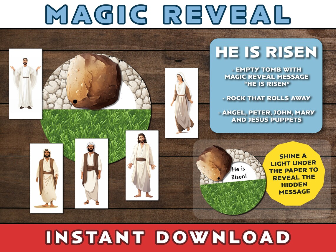 He is Risen | the Resurrection of Jesus | Easter Craft | Magic Reveal ...