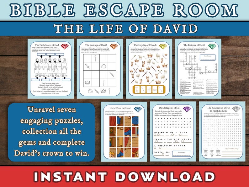 Life of David Escape Room Game: Bible Activity (digital Download) - Etsy