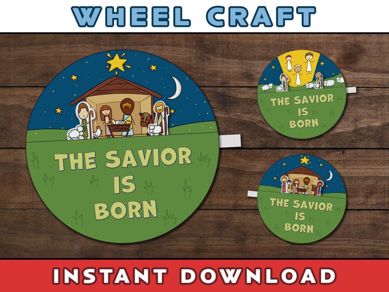 Birth of Jesus Jesus is Born Nativity Spinner Wheel Craft Savior is ...