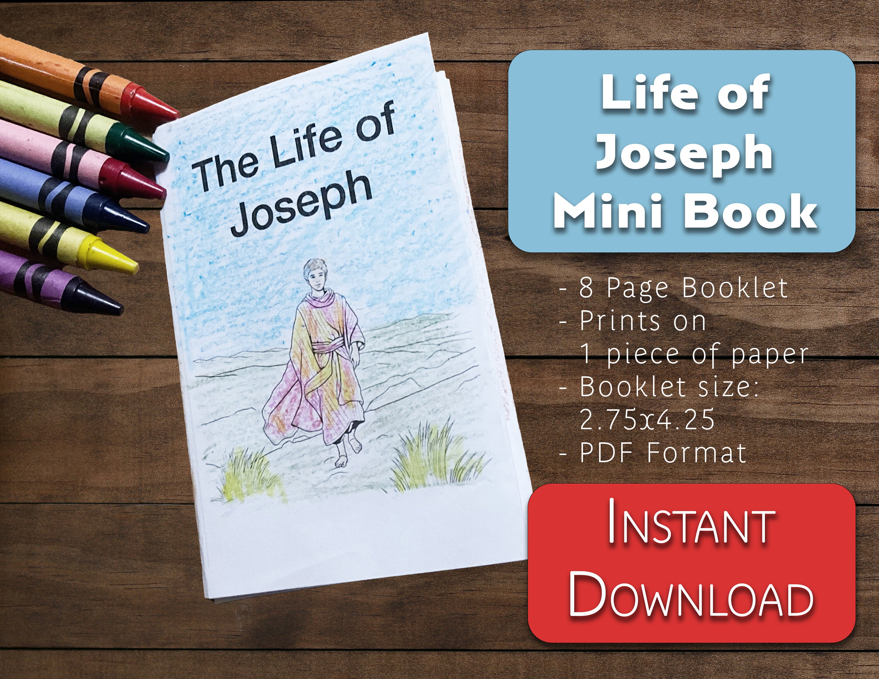 Life of Joseph Mini Booklet Coloring Book Sunday School Bible Class ...