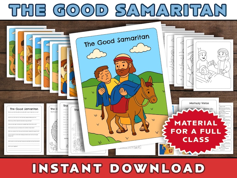 Good Samaritan Curriculum: Parables of Jesus, Printable Full Bible ...
