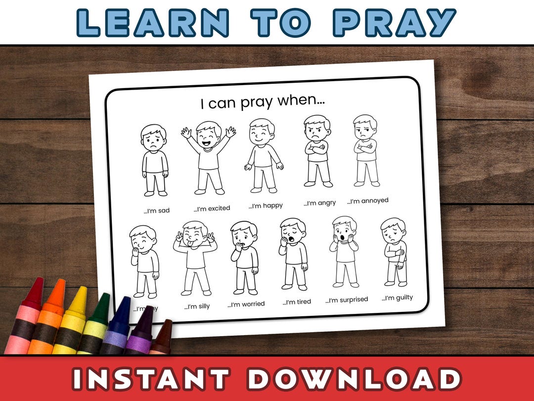 Learning to Pray Worksheet - Bible Lesson, Kids Activity (digital ...