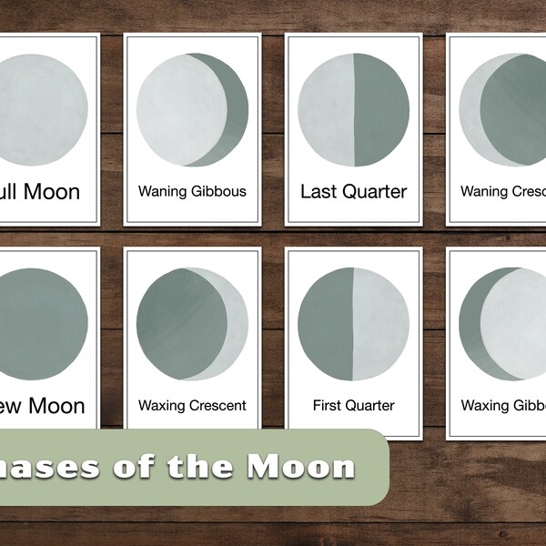 Moon Flash Cards - Etsy