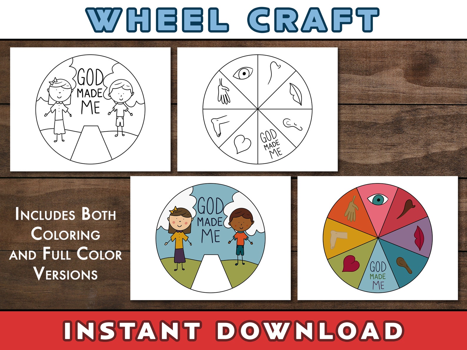 God Made Me Wheel Craft: Bible Activity (digital Download) - Etsy