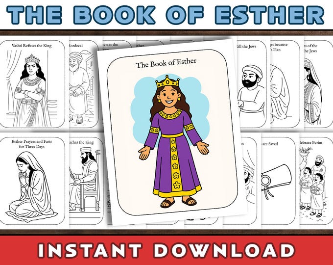 Queen Esther Coloring Cube Craft: Bible Story Activity (PDF) - Etsy Canada