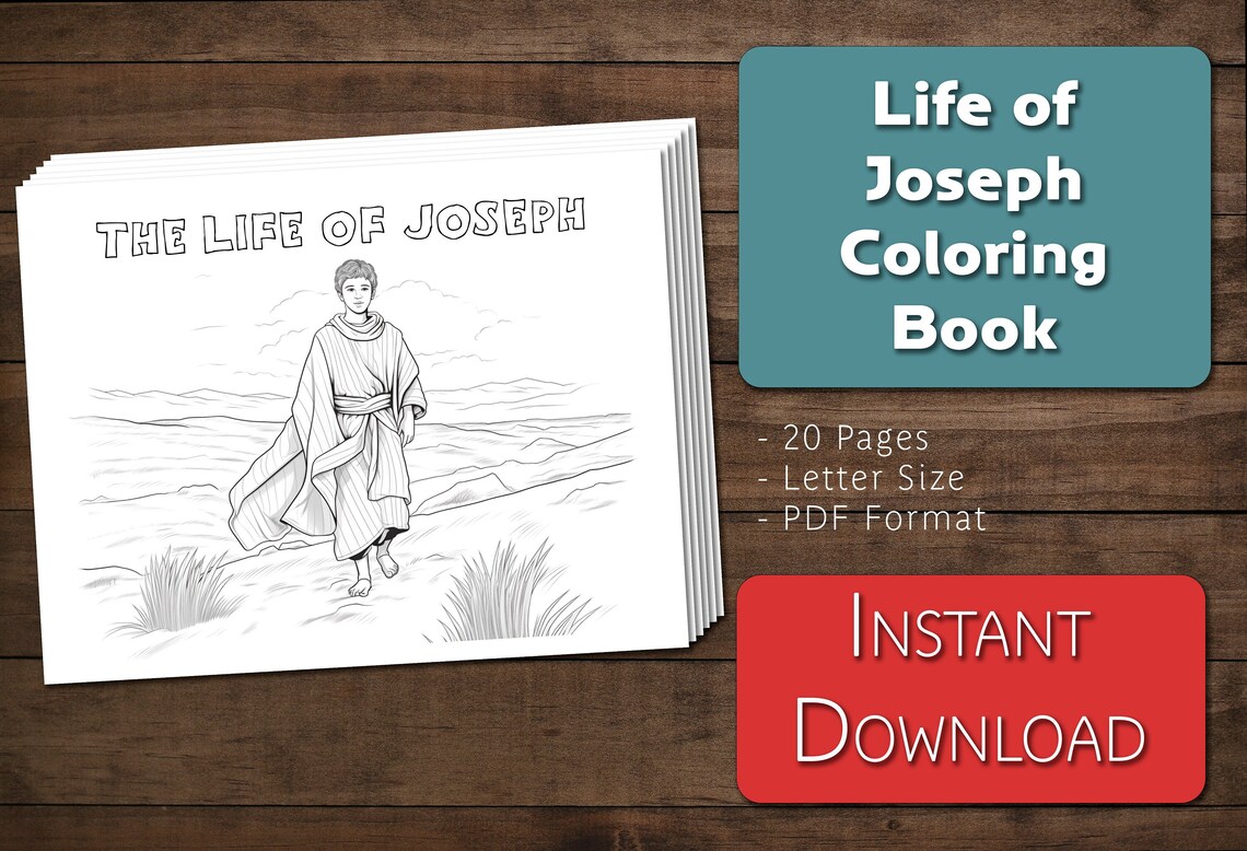 Life of Joseph Coloring Book: Sunday School Activity (PDF Download) - Etsy