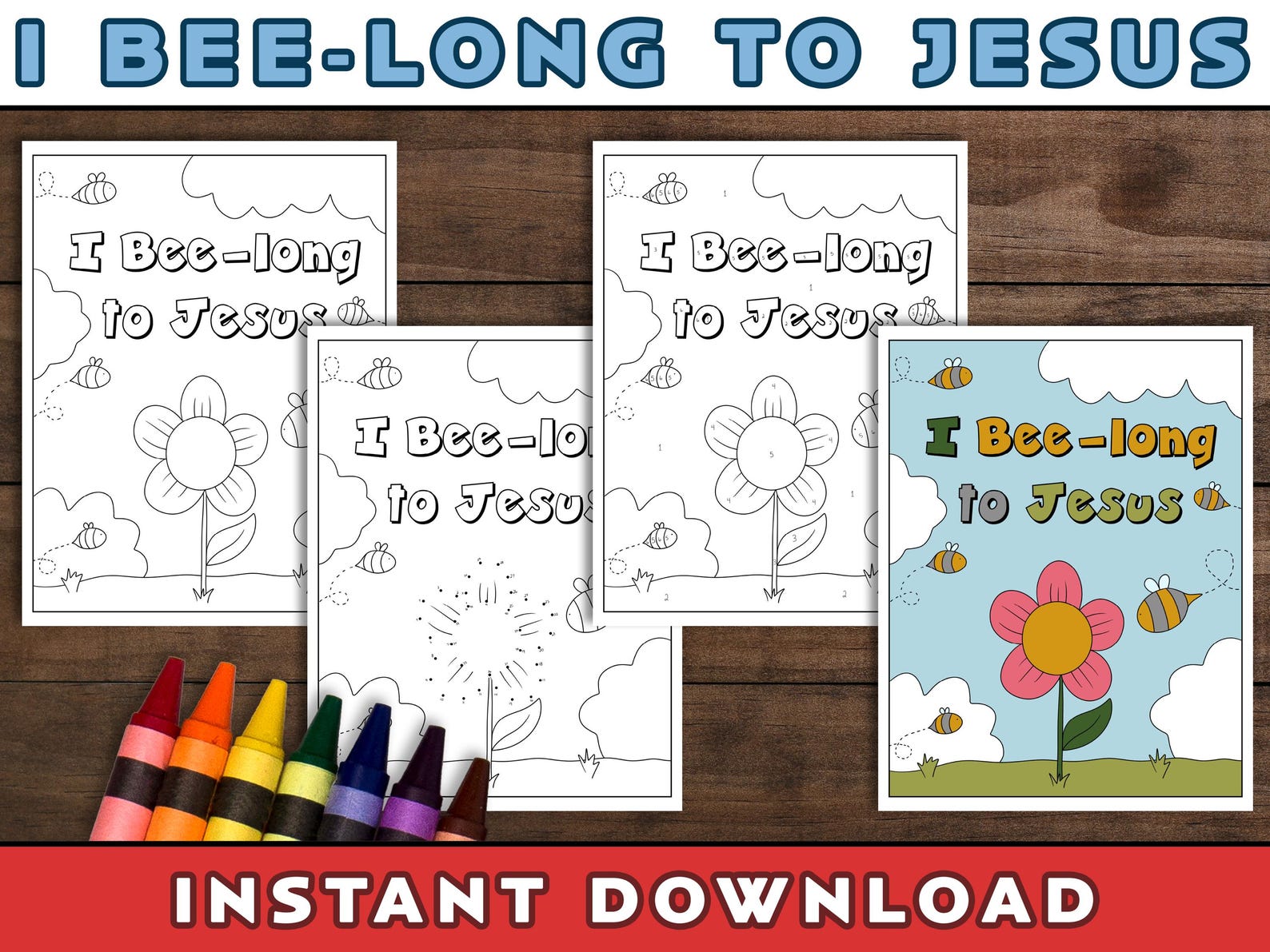 I Bee-long to Jesus | Spring Bee Coloring | Bible Colouring | Bible ...