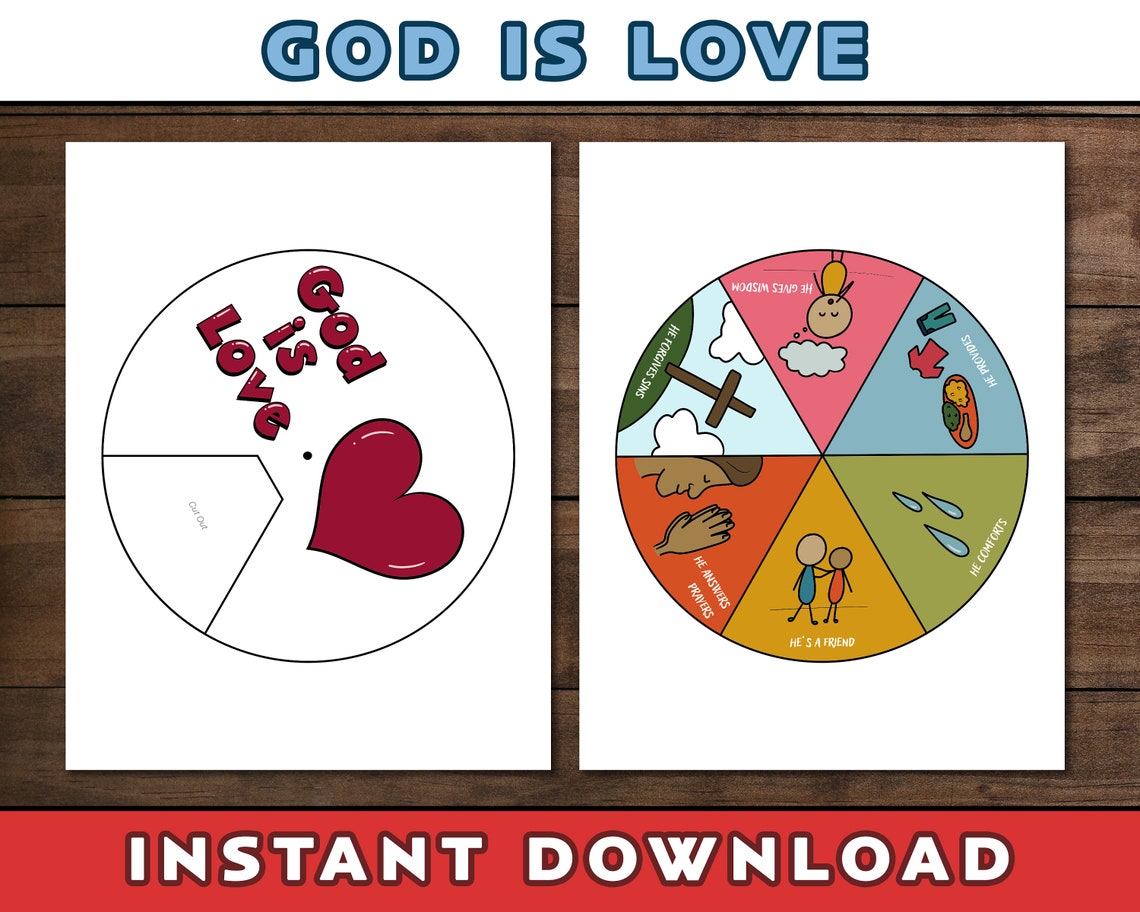 God is Love Wheel Craft: Bible Class Activity (digital Download) - Etsy