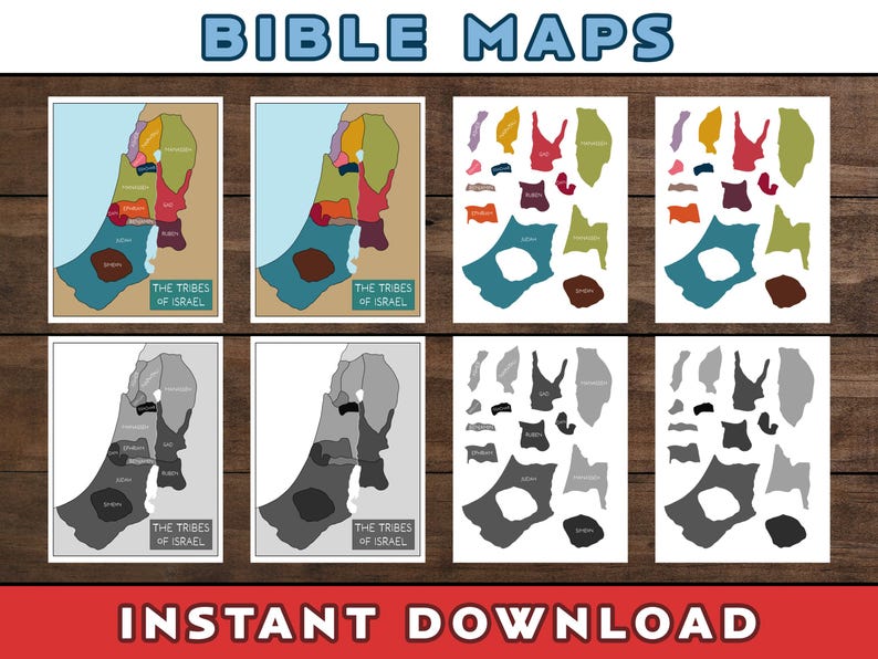 Tribes of Israel Map Puzzle: Bible Land Activity (digital Download) - Etsy
