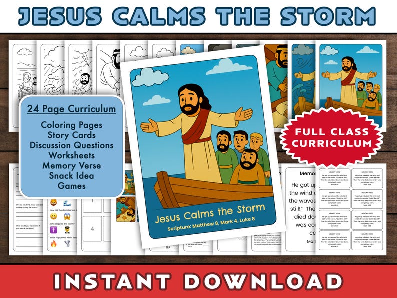 Jesus Calms the Storm Curriculum: Sunday School Bible Story Activities ...