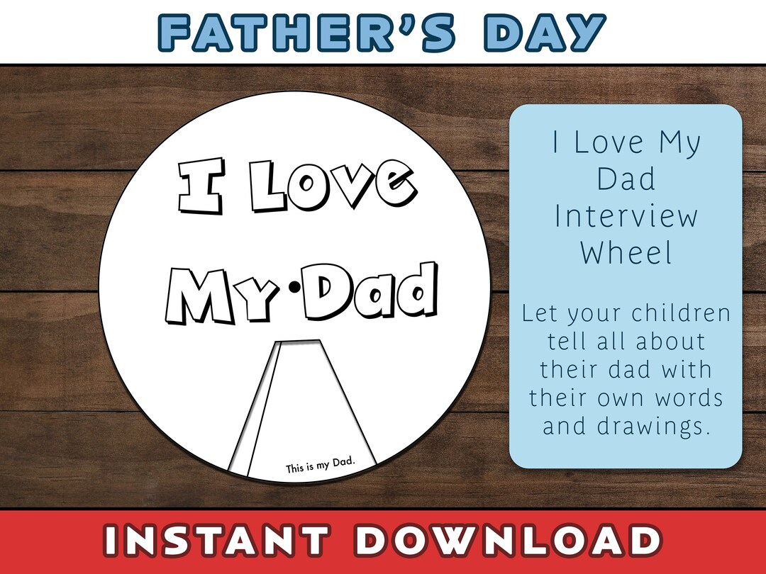 Father's Day Interview Wheel Craft (digital Download) - Etsy