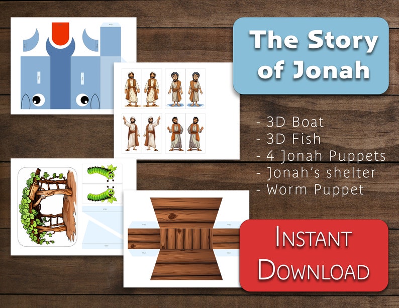 Jonah and the Whale Craft: Bible Story Activity (digital Download ...
