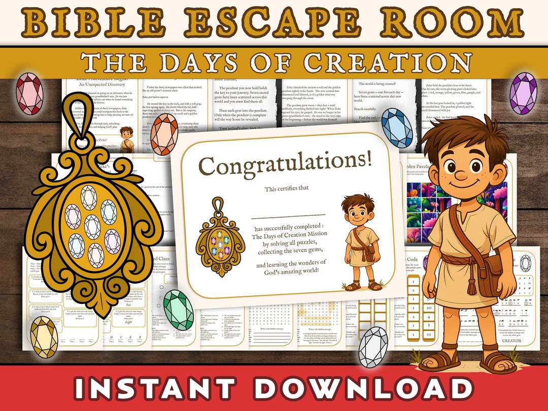 Days of Creation Escape Room | Interactive Bible Activity for Children ...