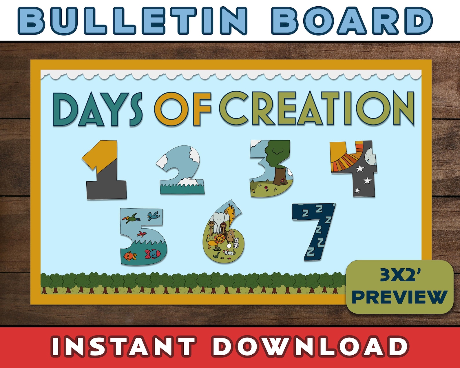 Days of Creation Bulletin Board Genesis 1 Sunday School Bible Class ...