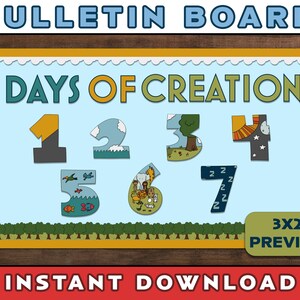 Days of Creation Bulletin Board: Sunday School Decor (PDF Download) - Etsy