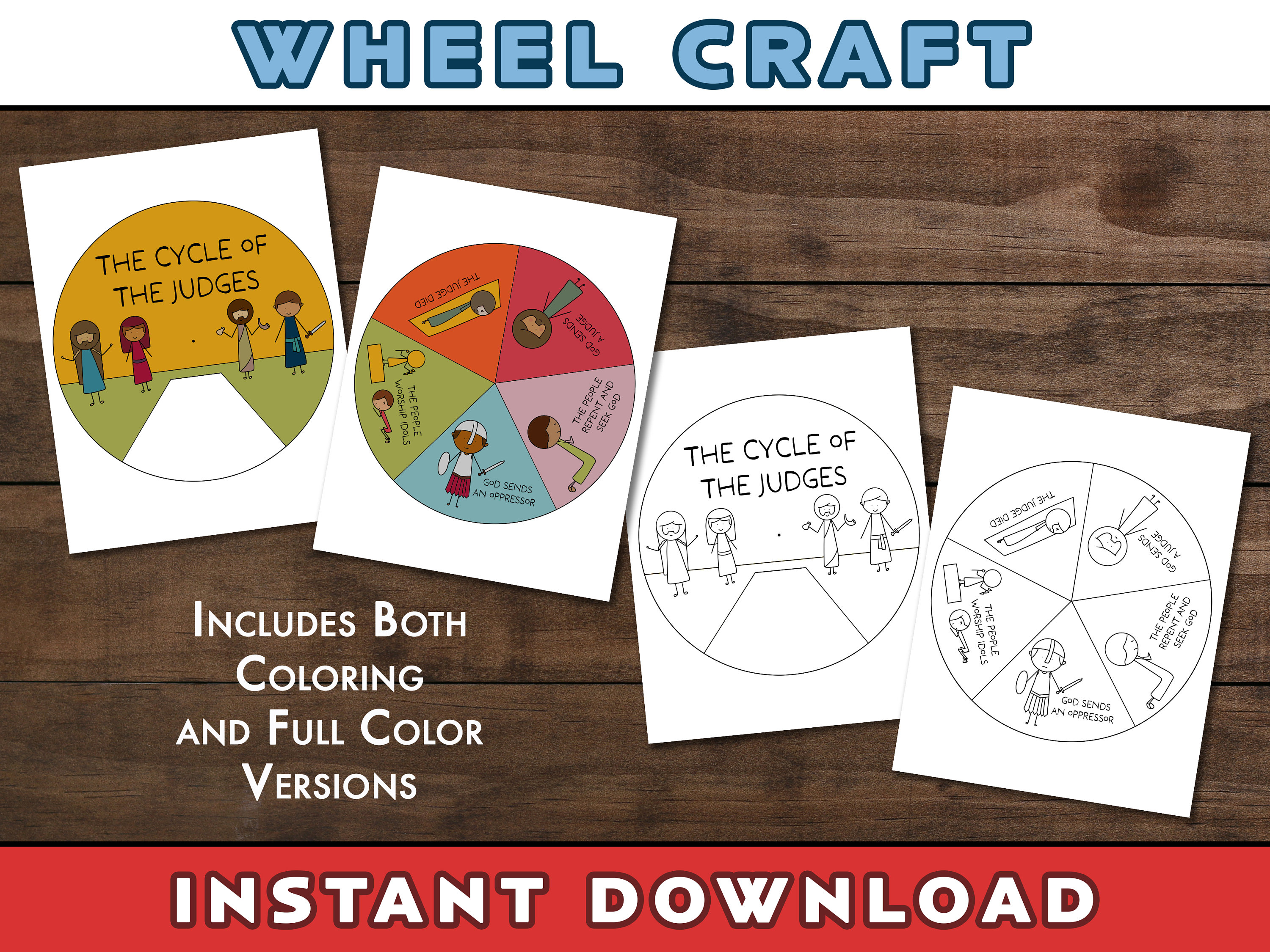 Cycle of the Judges Wheel Craft | Bible Class Craft | Sunday School ...
