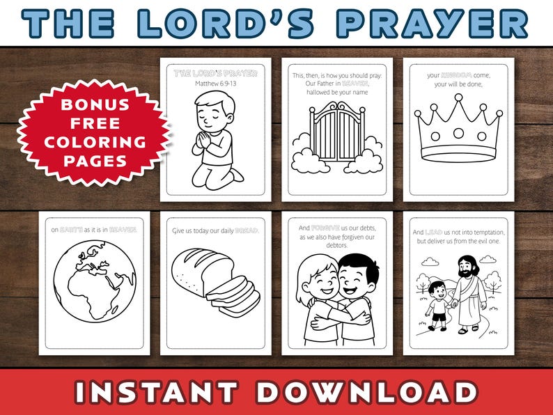 The Lord's Prayer | Bible Bookmarks | Our Father in Heaven | Matthew 6: ...