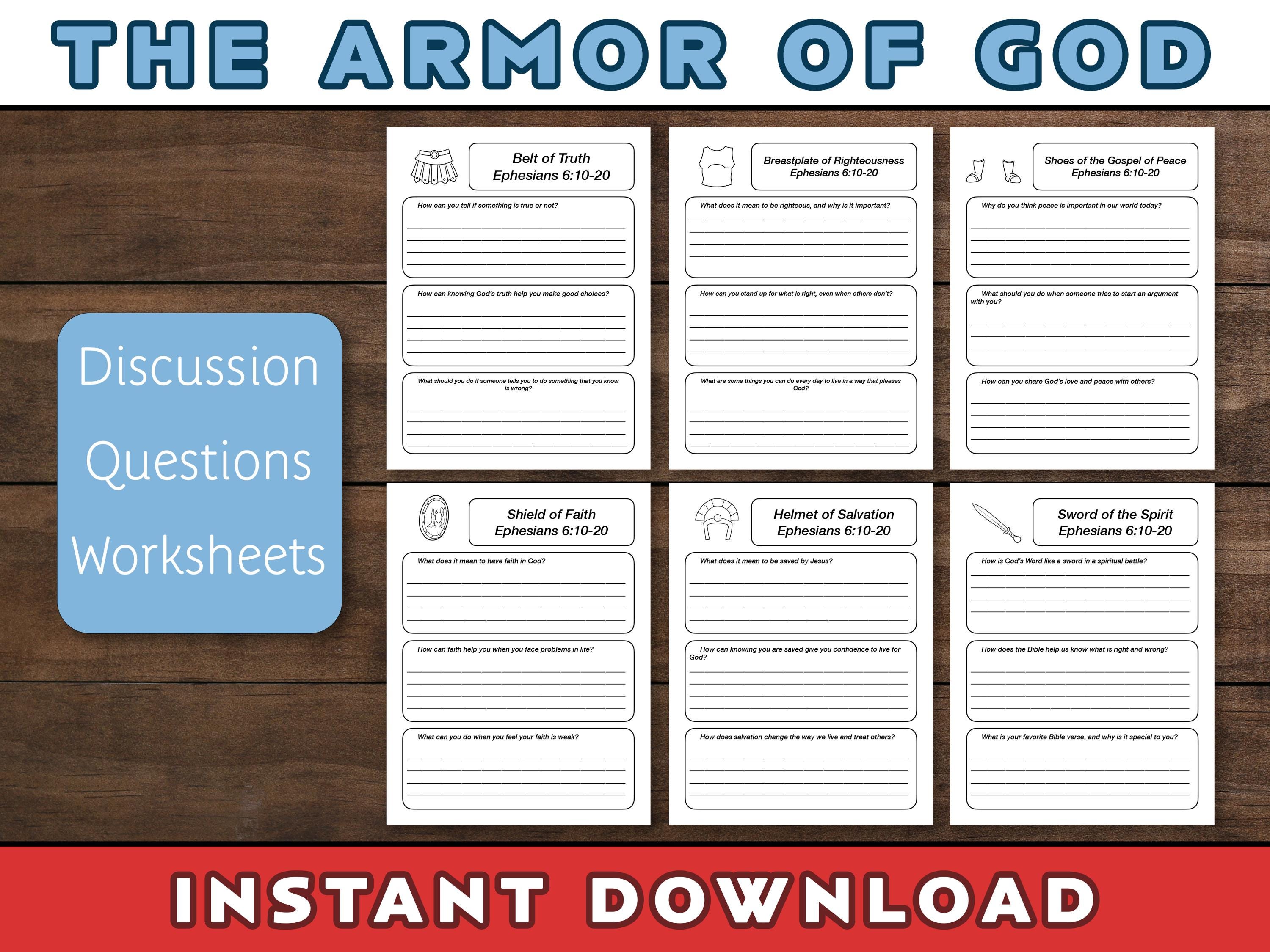 Put on the Full Armor of God Worksheet & Activity Bundle | Bible ...