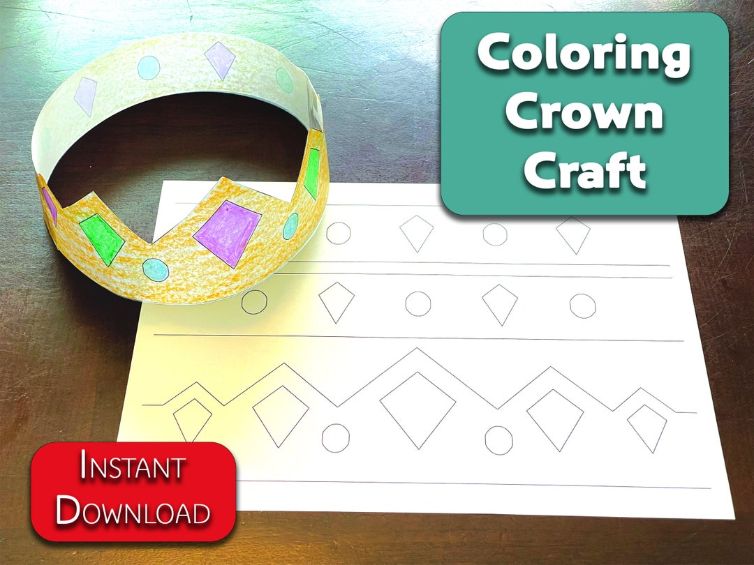 Coloring Crown Craft: King, Queen, Prince, Princess (PDF Download) - Etsy