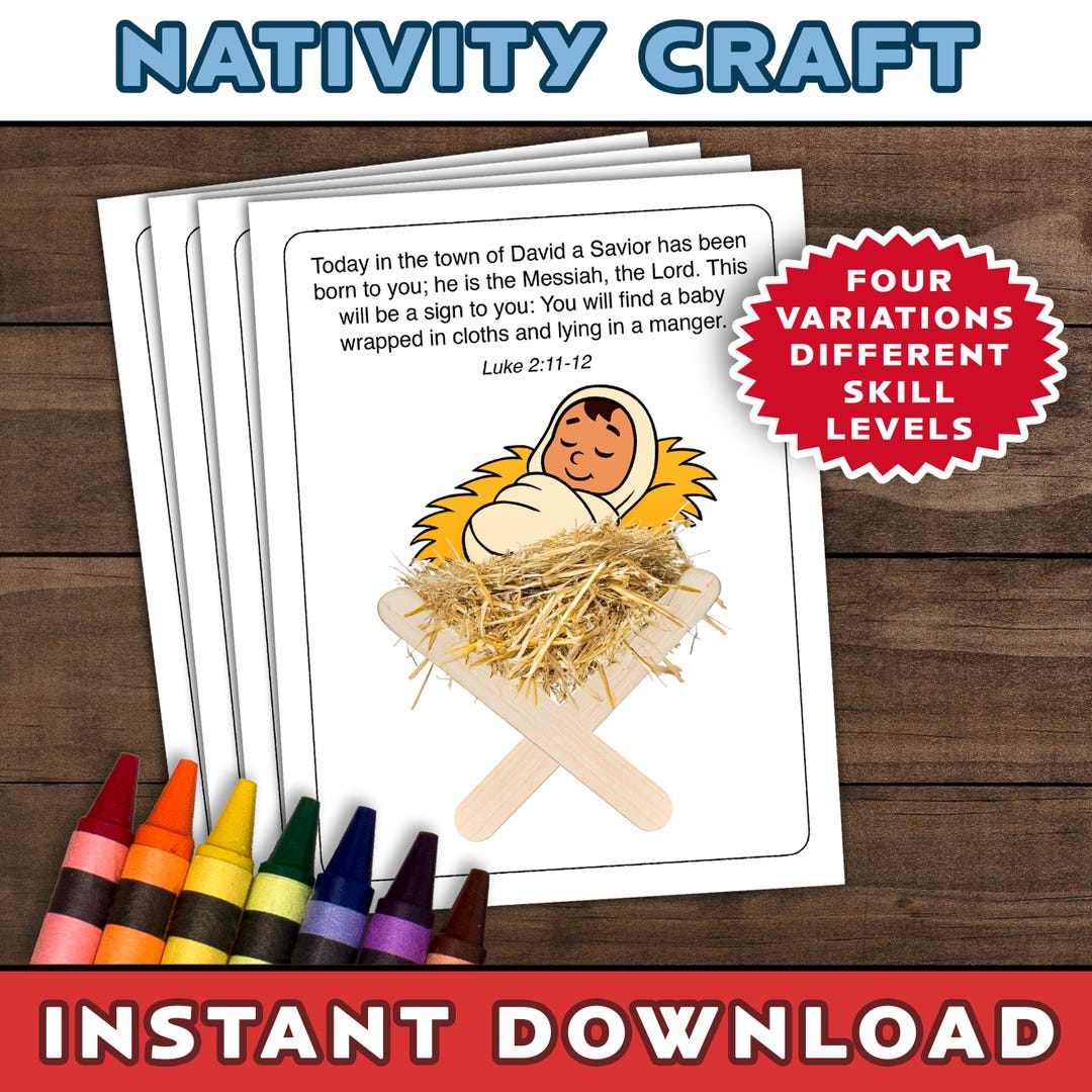 Nativity Cut and Paste Craft – Christmas Preschool Activity (PDF ...