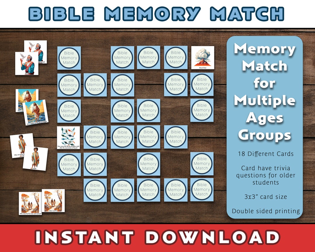 Bible Memory Match for Combined Age Group Classes | Sunday School ...