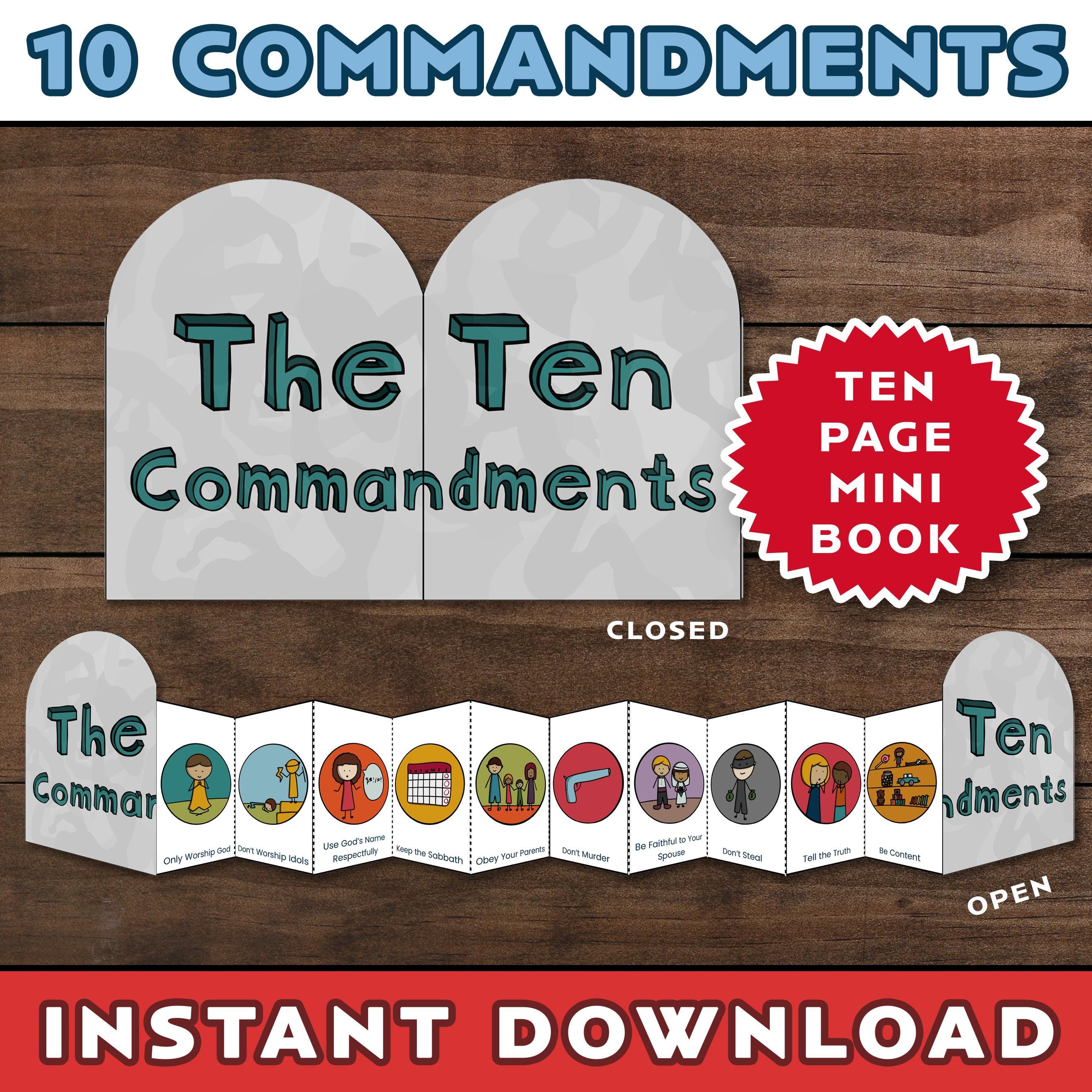 10 Commandment Craft for Sunday Bible Class Ten Commandments Exodus 20 ...