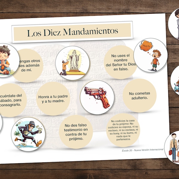 Los 10 Mandamientos Ninos - Etsy