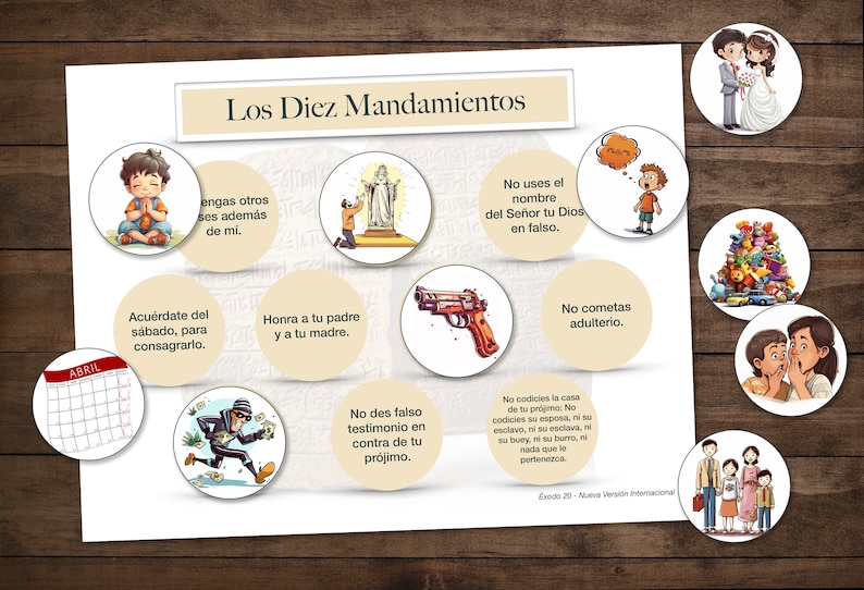 Los Diez Mandamientos Worksheet: Sunday School Printable (PDF) - Etsy