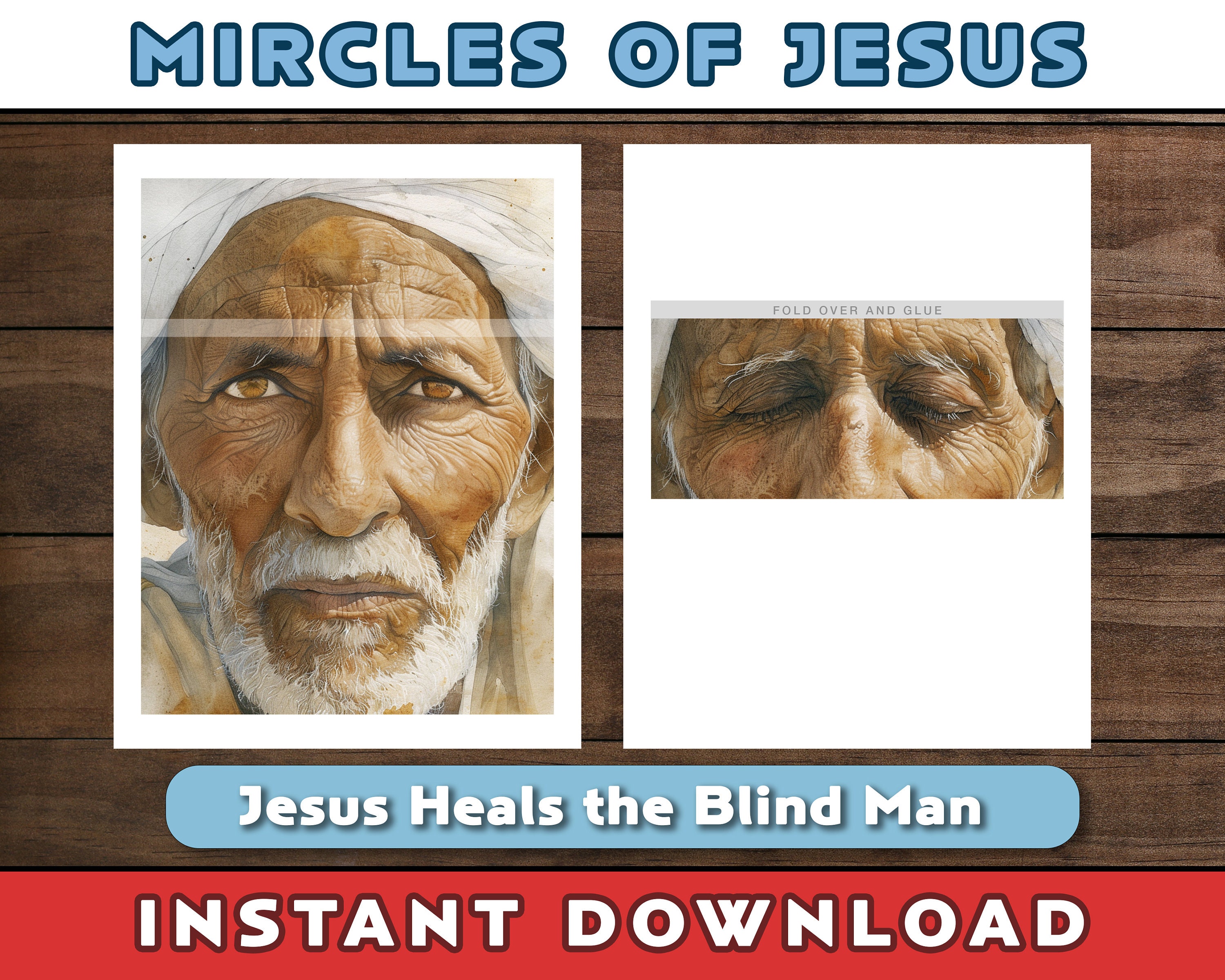 Jesus Heals a Blind Man | Blind Bartimaeus | Flip Chart | Bible Class ...