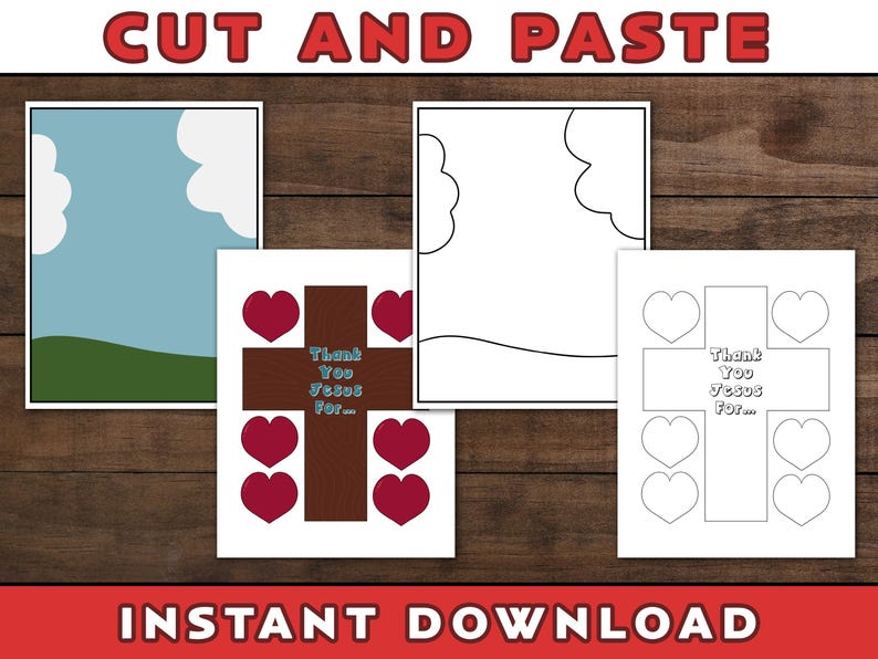 Thank You Jesus Craft: Cut & Paste Bible Activity (digital Download) - Etsy